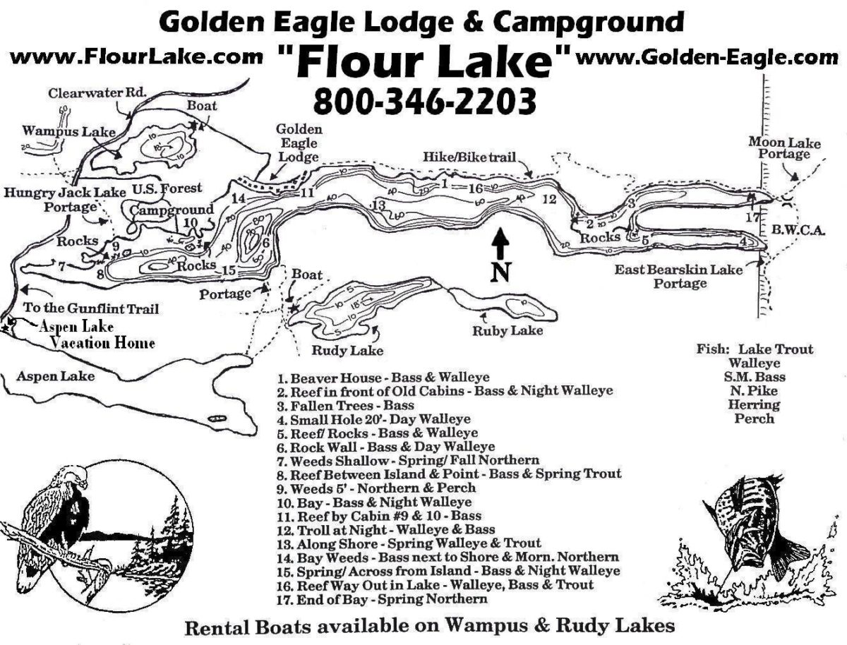 Golden Eagle Lodge - Minnesota Resort - Gunflint Trail - Grand Marais - Map